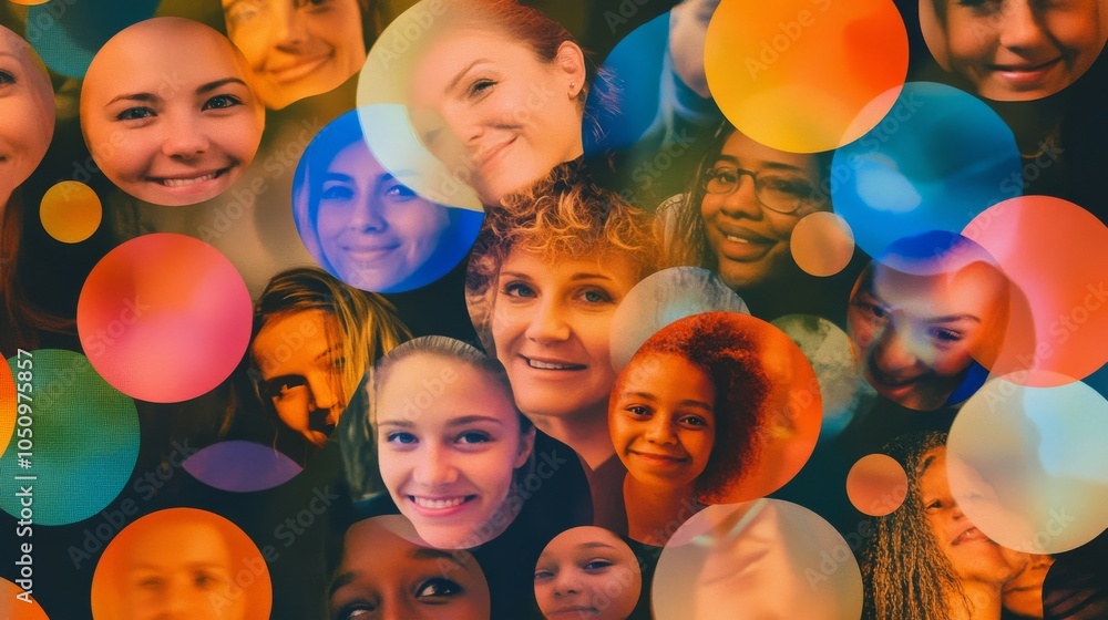 Overlapping circles of different sizes and colors, Symbolizing the ...