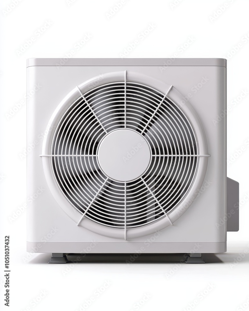 Air conditioning unit on white background, modern design, efficient ...