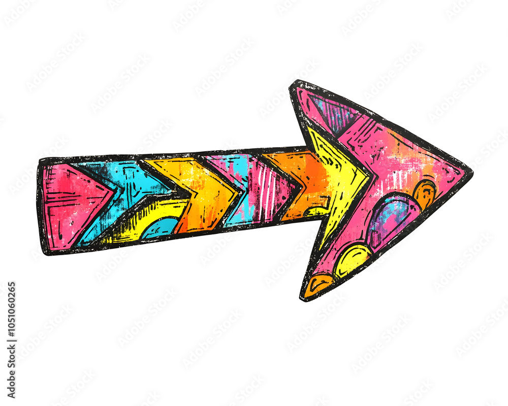 Doodle emphasis arrow icon with a playful design, Transparent PNG ...