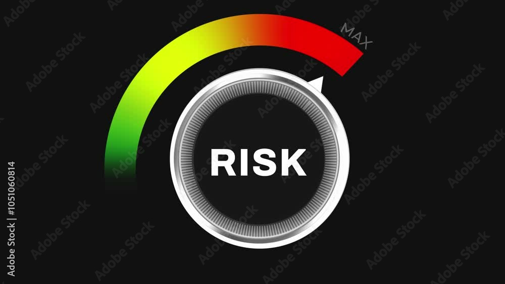High and maximum risk concept animation 4k with node, business ...