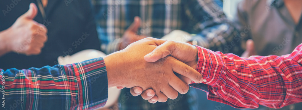 Banner Trust honesty business customer handshake together promise ...