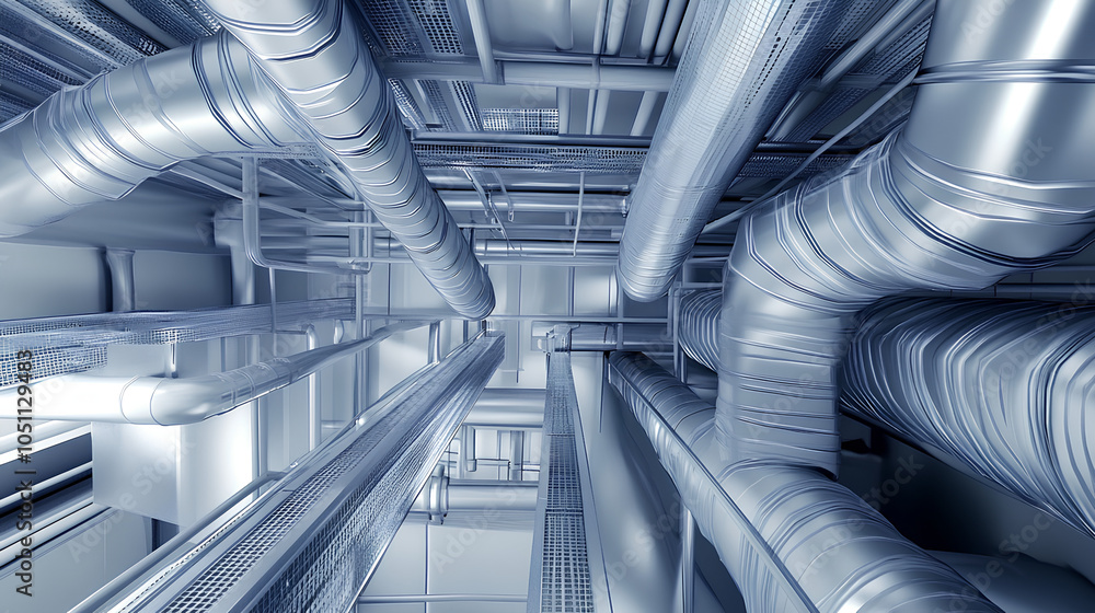 blueprint of an architectural ventilation system design Stock Photo ...