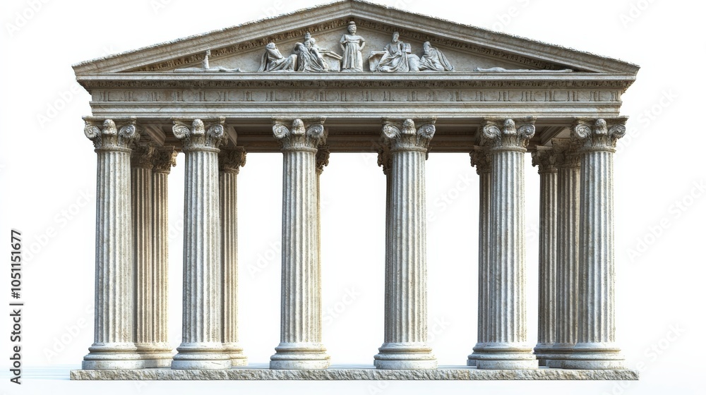 Classical Greek-inspired architectural structure with iconic columns ...