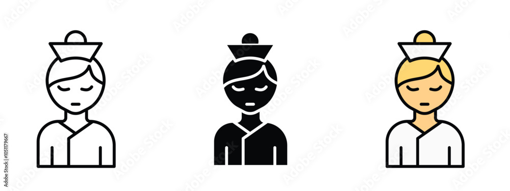 Nurse icon, editable nurse icon, set of nurse icons, nurse icon in ...