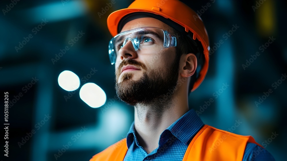 Side profile of an engineer inspecting the edges of a propeller at ...