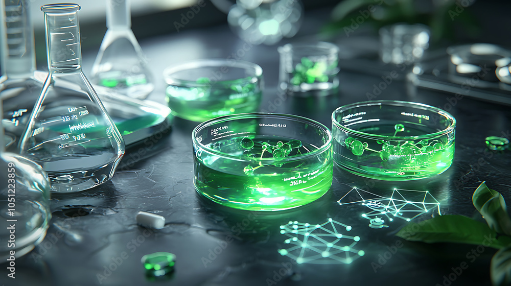 laboratory table covered with advanced drug testing equipment ...