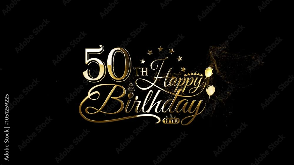 Stylish 50th Birthday, 50th Years, Handwritten 50th Happy Birthday ...
