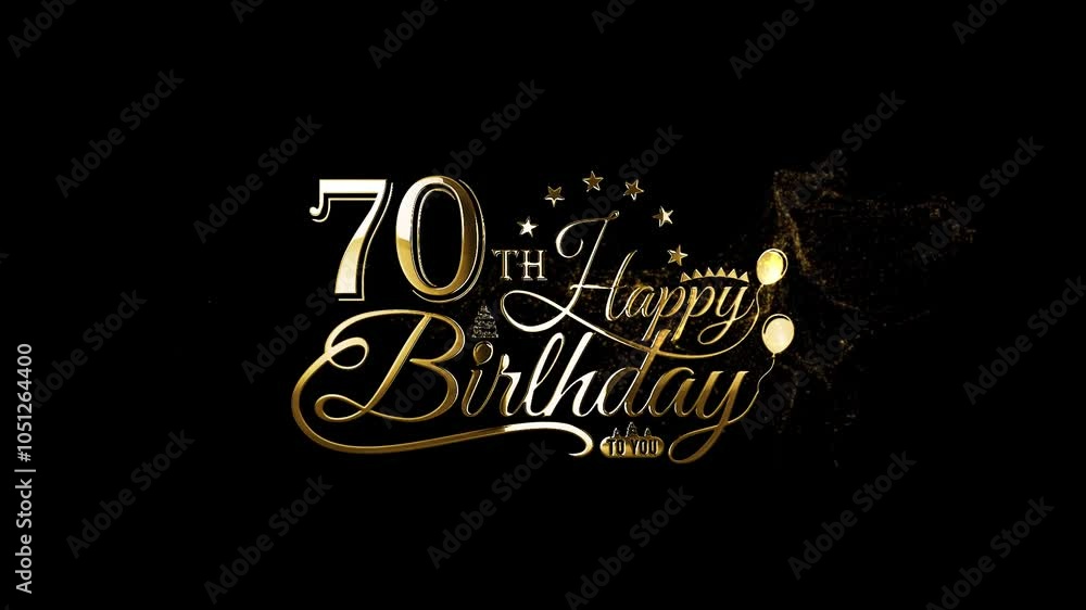 70 Years Birthday, Happy 70th Birthday Video Animation, Handwritten ...