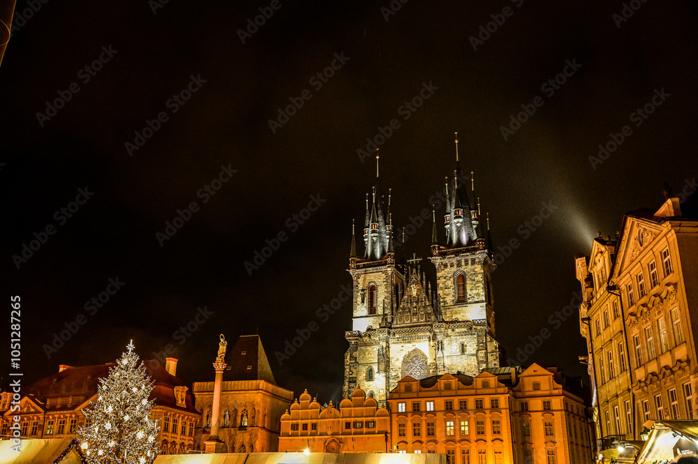 Prague Powder Tower Prasna brana, medieval gothic city gate to the old ...