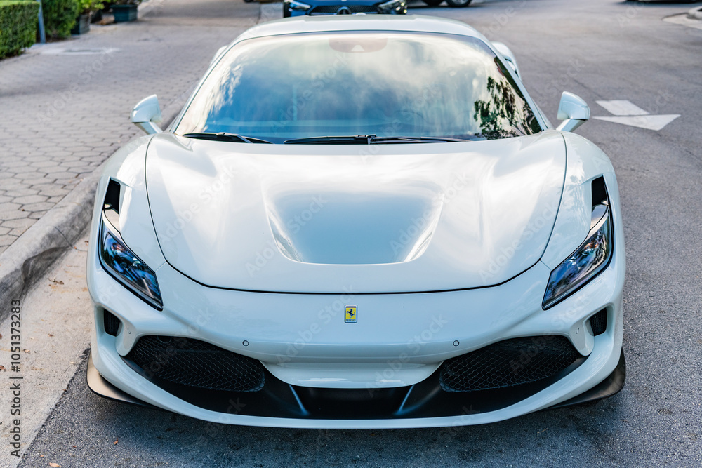 Miami Beach, Florida USA - June 9, 2024: Ferrari F8 Tributo at miami ...
