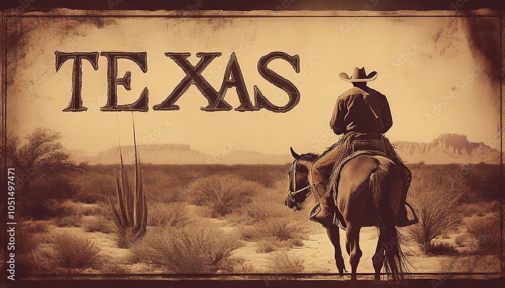 Vintage scene, Sepia Art. Wild west, western historical poster, Cowboy ...