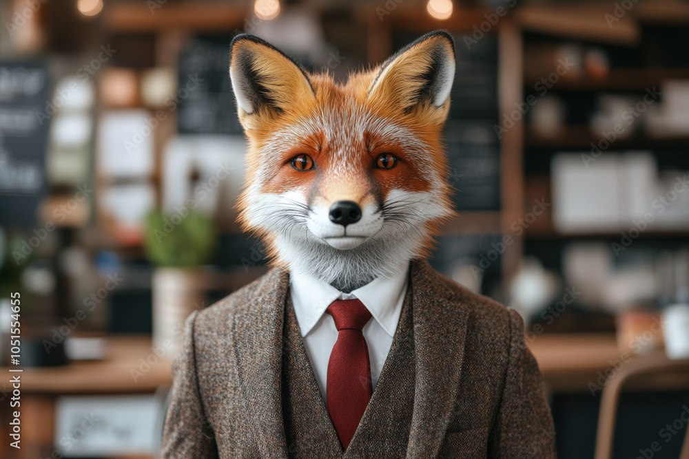 Anthropomorphic Fox in Suit. A smartly dressed anthropomorphic fox in a ...
