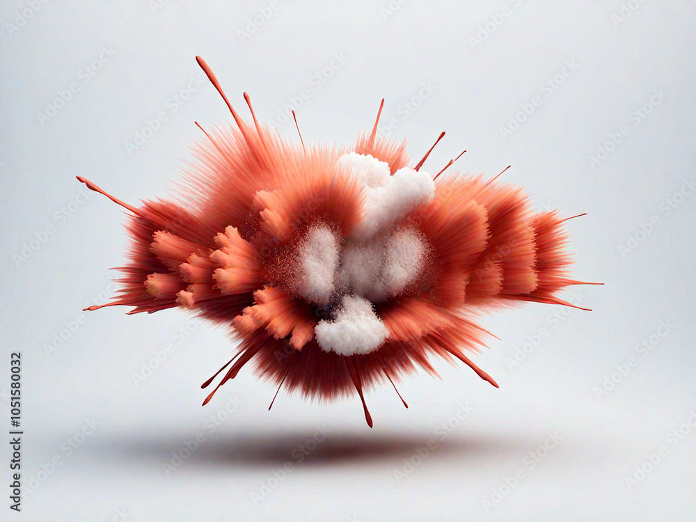 isolated red and white "BoOom!" Onomatopoeia hidden in an explosion ...