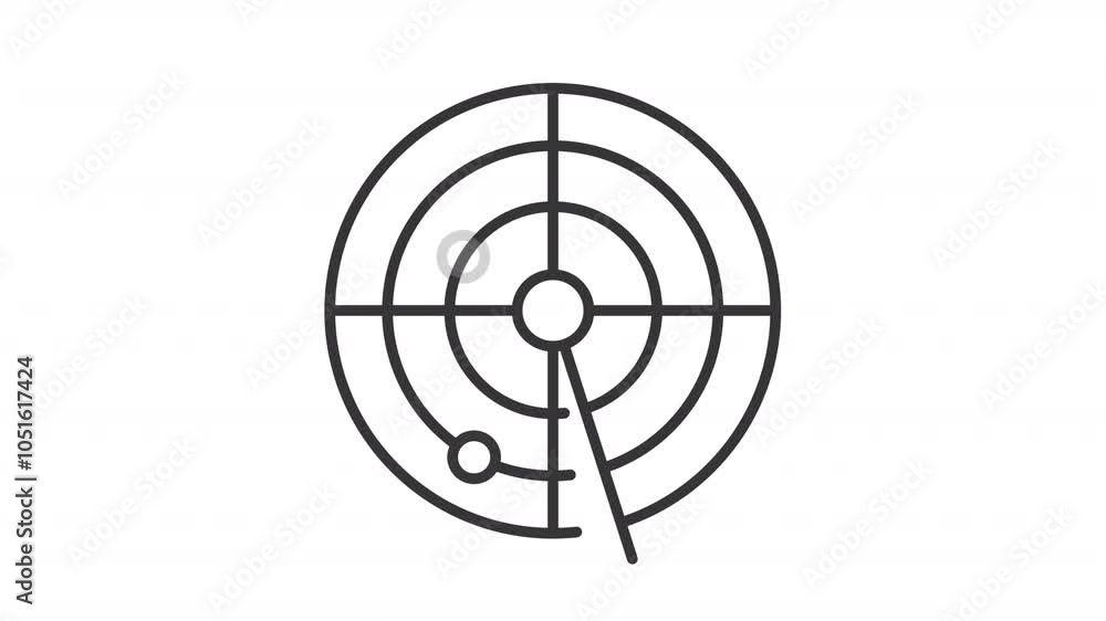Animated radar icon. Tracking objects line animation. Radar map ...