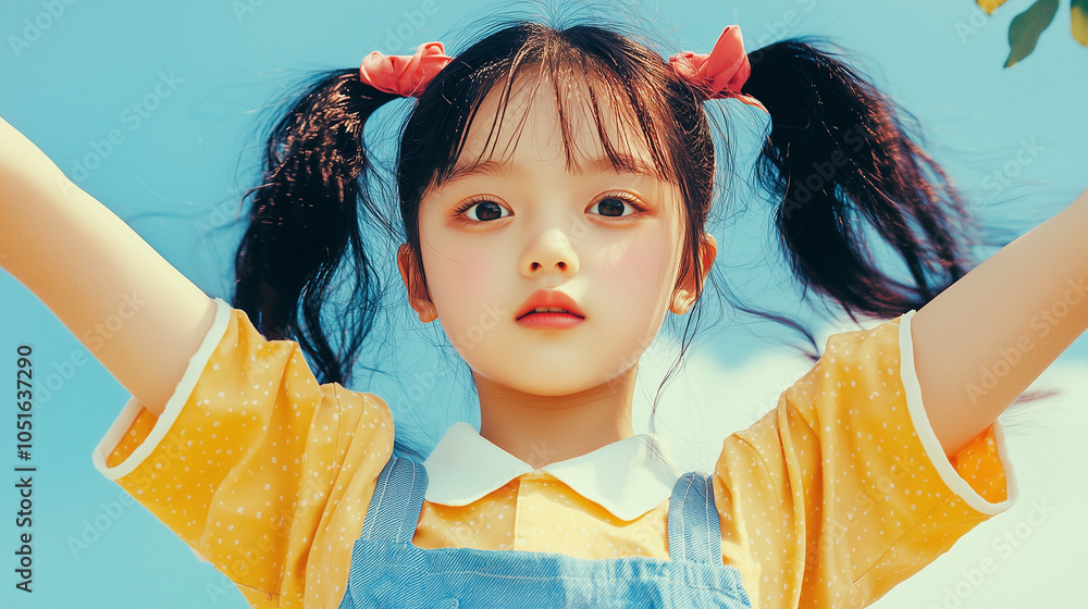 1980s-style photo of a young Chinese boy and girl practicing gymnastics ...