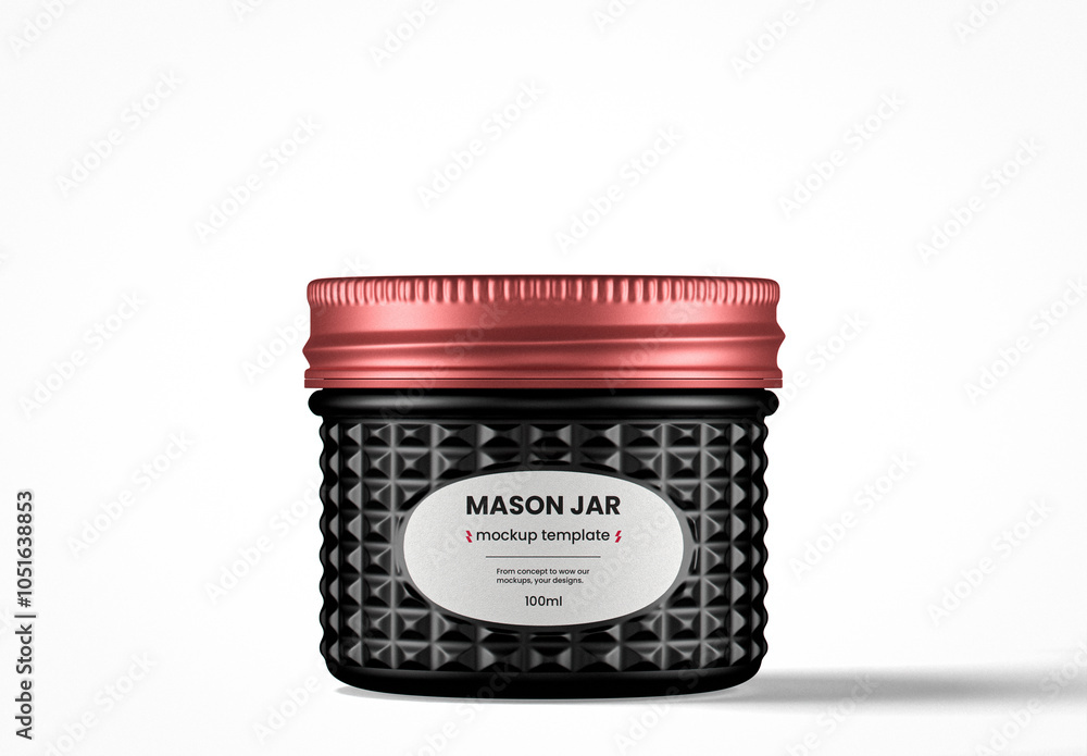 Textured Matte Glass Mason Jar Mockup Stock Template | Adobe Stock