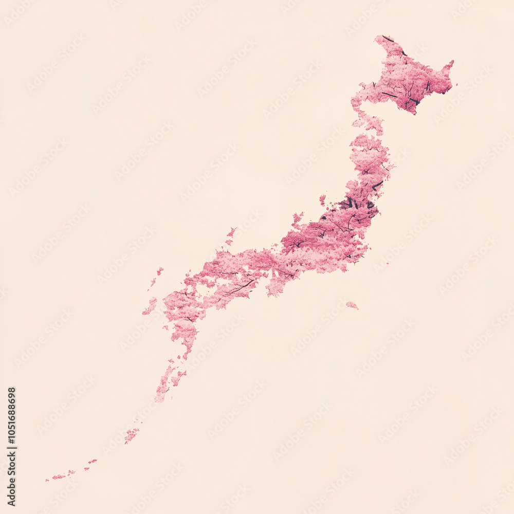 Creative Japan Map Formed with Cherry Blossoms - Symbol of Nature and ...