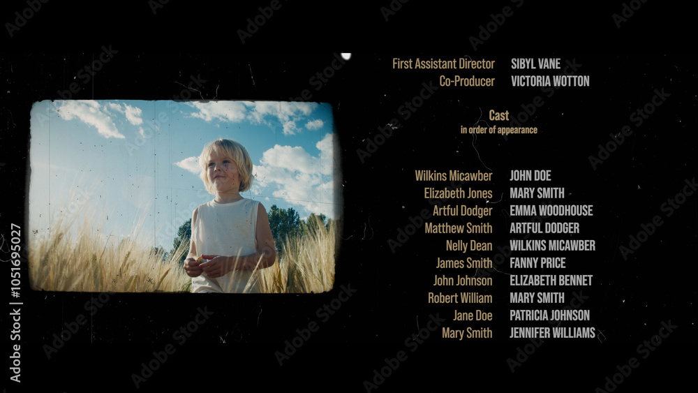 Movie Closing Credits Titles Stock Template | Adobe Stock