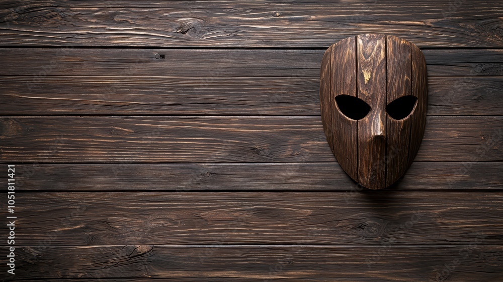 Cultural Heritage Unveiled: Weathered Wooden Mask with Ritual Patterns ...