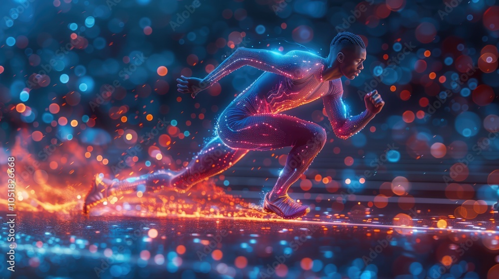 big text 2025 an action marathon running shot. professional track and ...