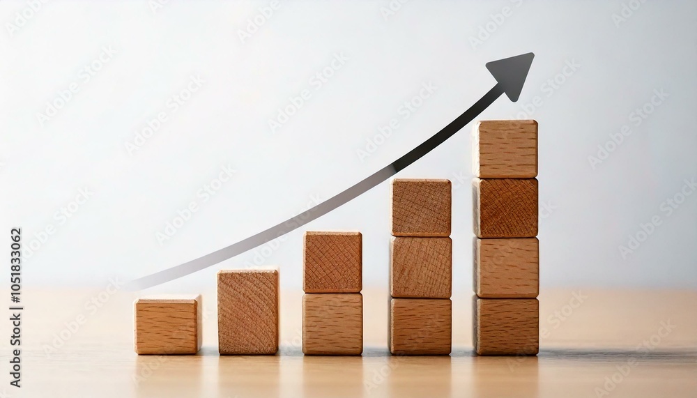 Results increase graph concept. A conceptual image of steadily ...