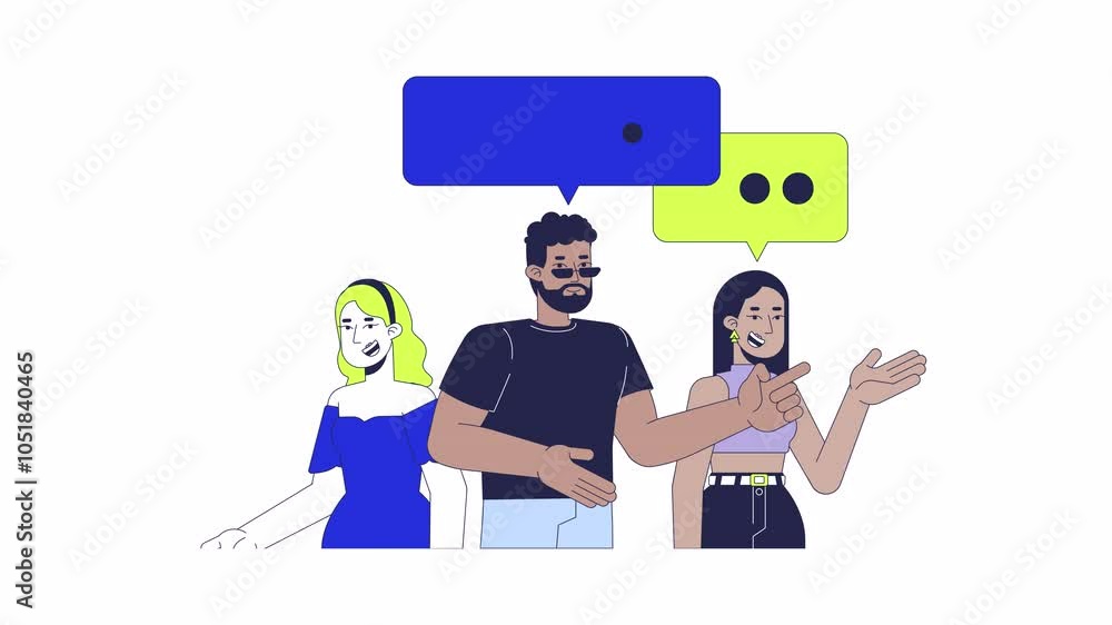 Diverse customers comments 2D animation. Consumers reviews. Digital ...