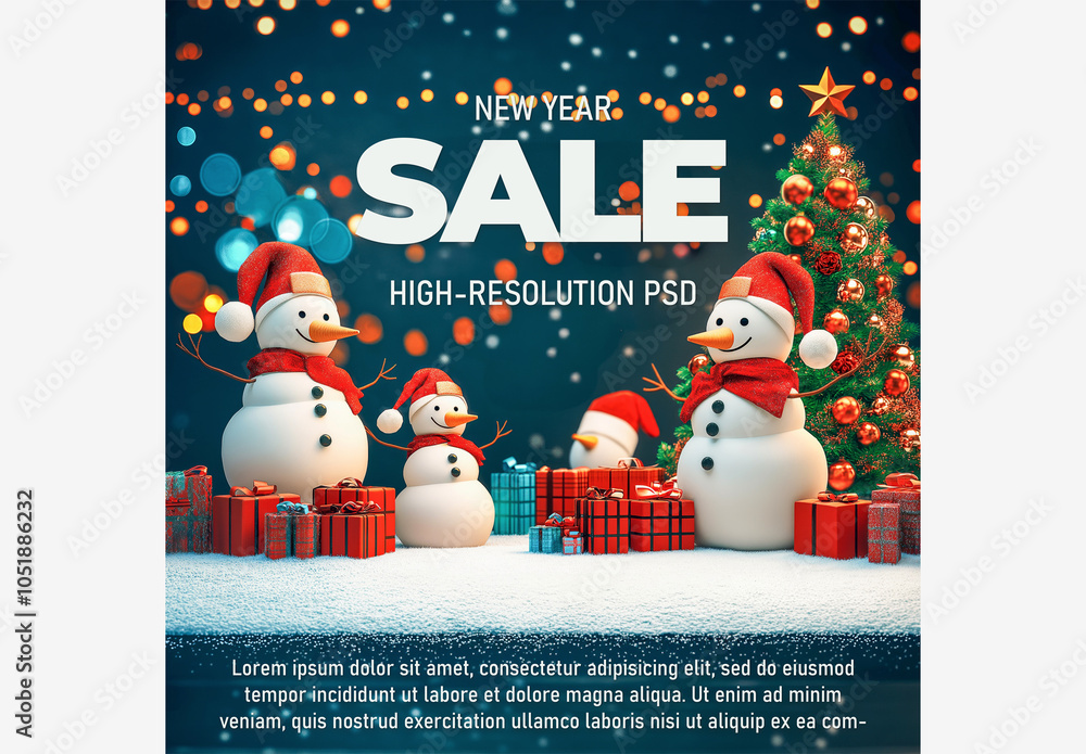 Holiday & Winter Templates: Festive Snowman, Christmas Tree & Sale Sign ...