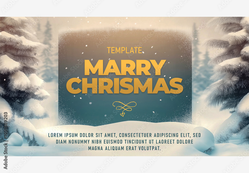 Create Stunning Holiday Templates: Merry Christmas Flyer with Snowy ...