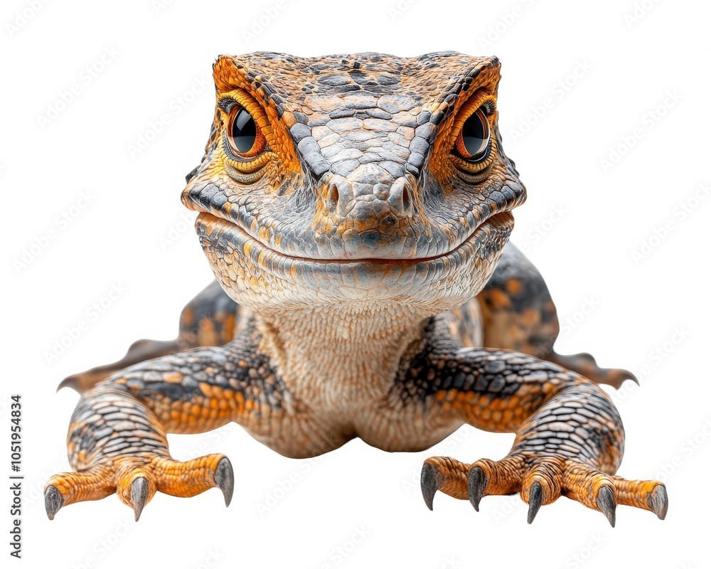 A detailed model of a velociraptor featuring a blend of orange and grey ...