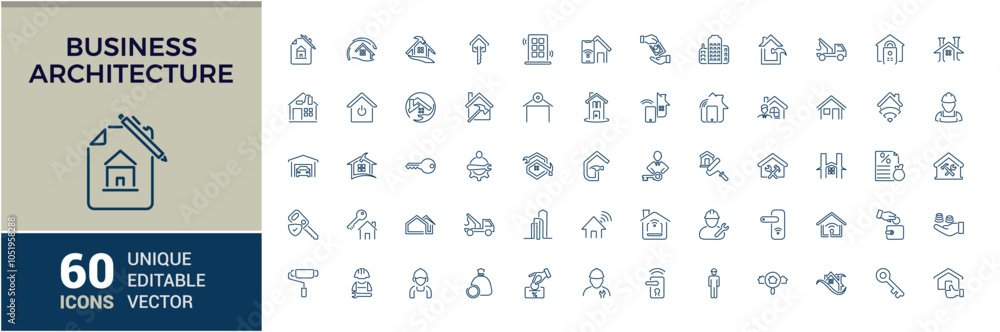Architectural icon collection. Includes icons for development ...
