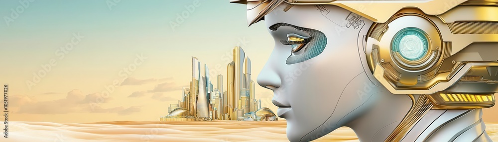 Vintage-style map with AI and futuristic landmarks, blending past and ...