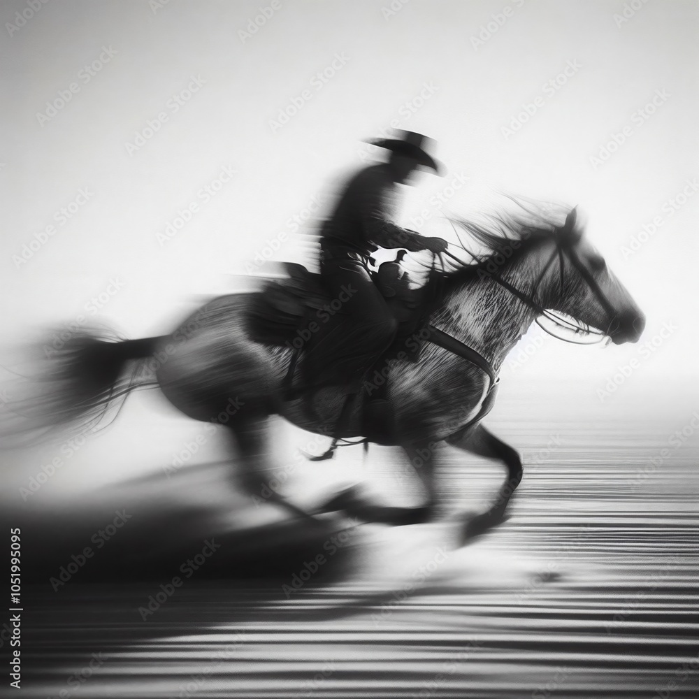 Capturing the dynamic motion of a cowboy on a galloping horse, this ...