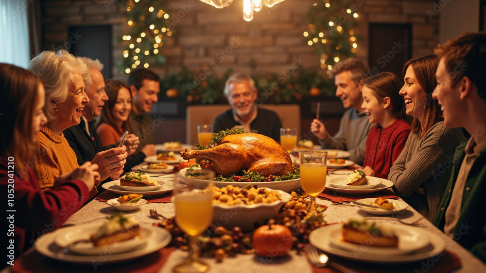 Joyful Multi-Generational Family Celebrates Thanksgiving: Perfect for ...