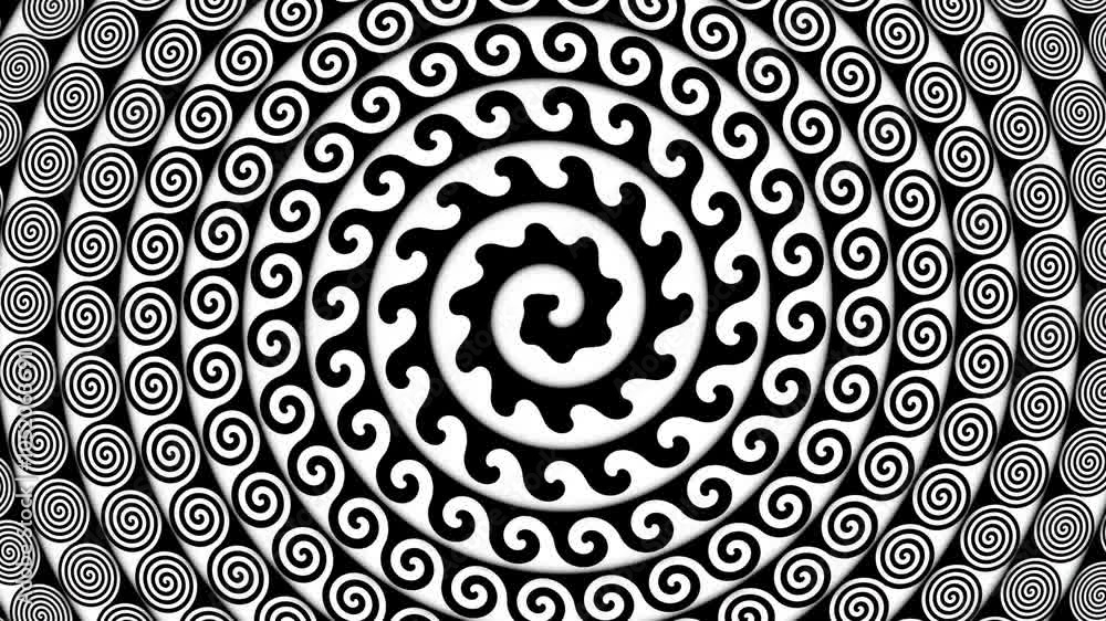 Intricate Black and White Hypnotic Spiral Vortex Animation in 4K ...