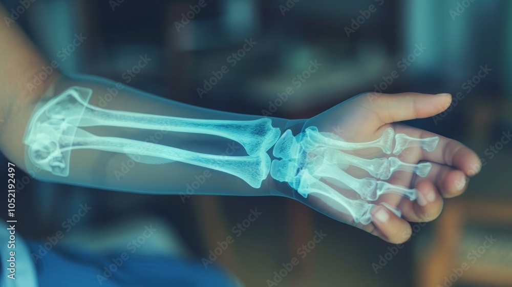X-ray of a child's forearm showing a greenstick fracture, illustrating ...