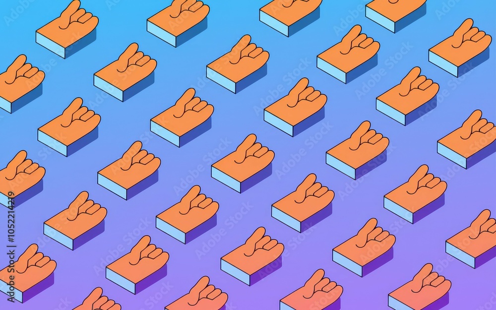 Fist power pattern. Bold orange fists on gradient background ...