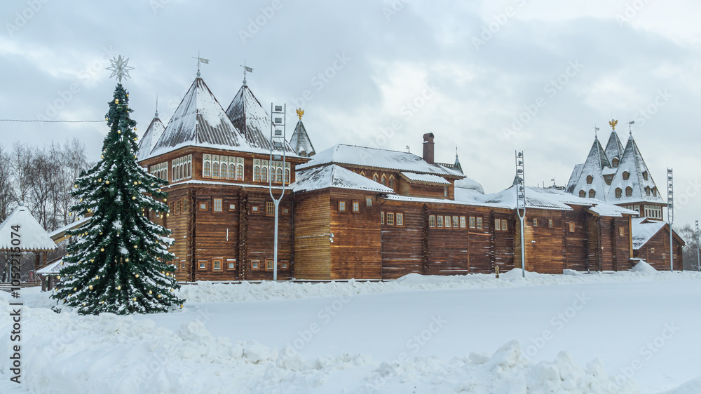 The wooden royal palace, built in the village of Kolomenskoye near ...