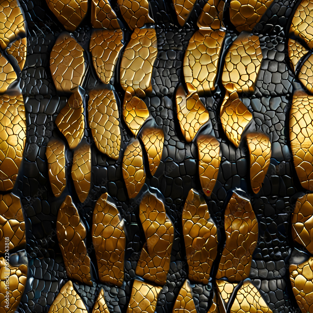 Bbackground of the golden skin of a snake, alligator. Dragon scale ...