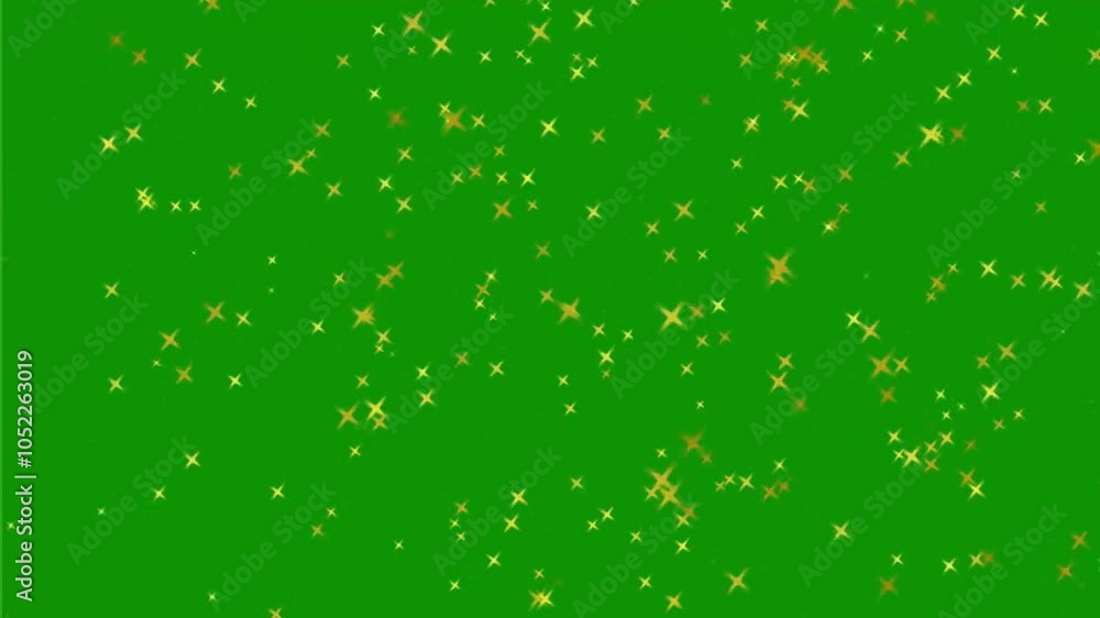 Gold star animation on green screen 4k starry, 3D star animation ...