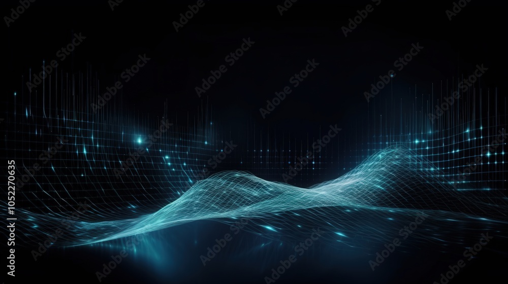 Abstract data visualization with flowing information streams and matrix ...