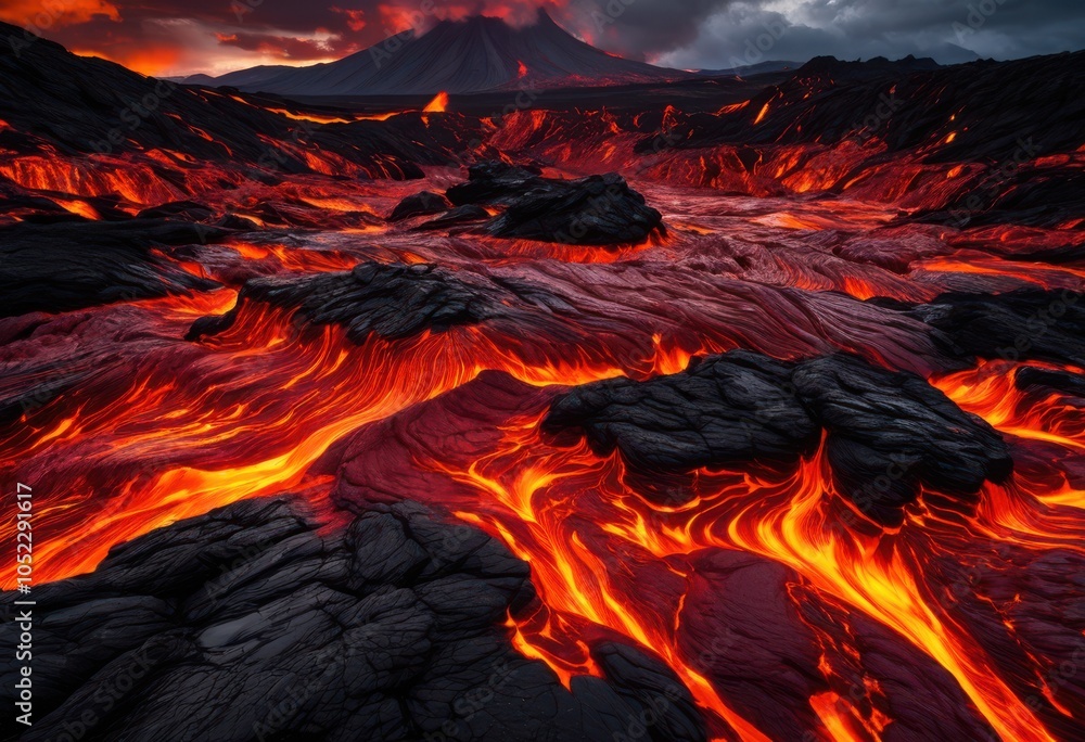 captivating dynamic lava flow texture striking volcanic landscape ... captivating dynamic lava flow texture striking volcanic landscape ...
