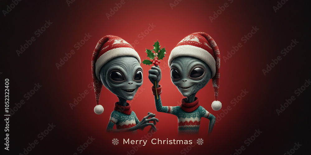 Merry Christmas Alien Life Form, Holiday Martian, Celebration ...