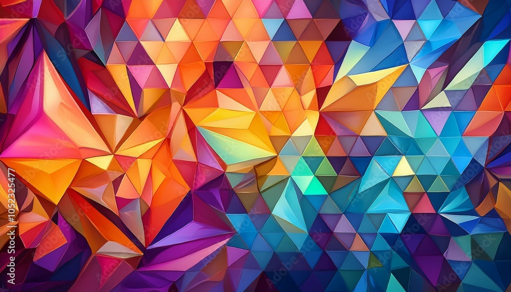 bright and colorful triangular shapes blend seamlessly creating an ...
