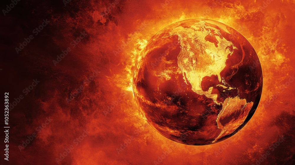 Satellite visualization of Earth highlighting intense heat zones in ...