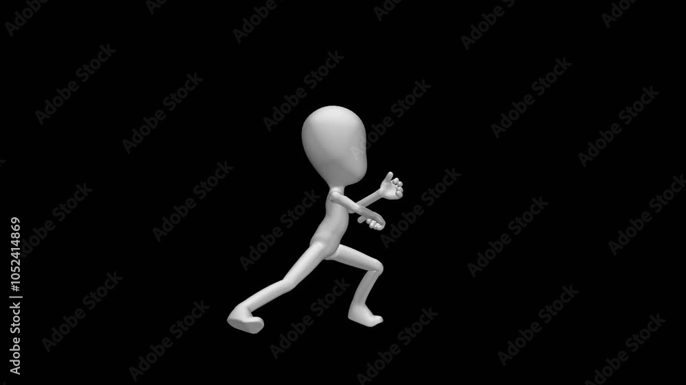 Martial Art Stickman - Karate Fight Sequence Kata - 09 - Cartoon 3D ...