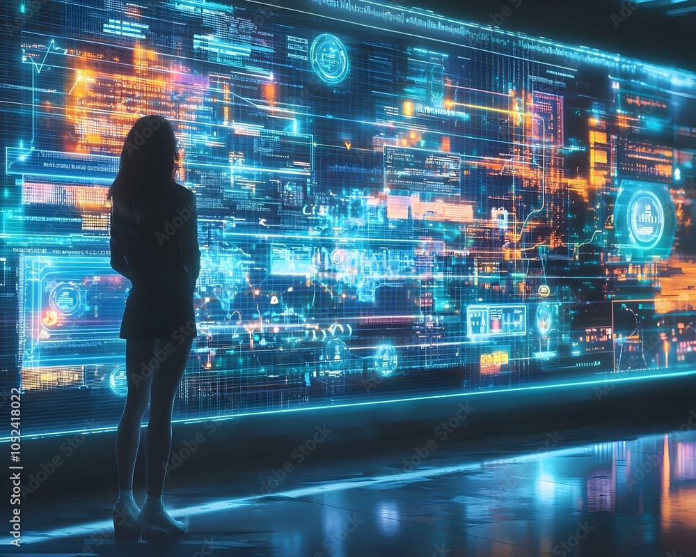 Futuristic Ai Driven Marketing Command Center Visualizing Customer