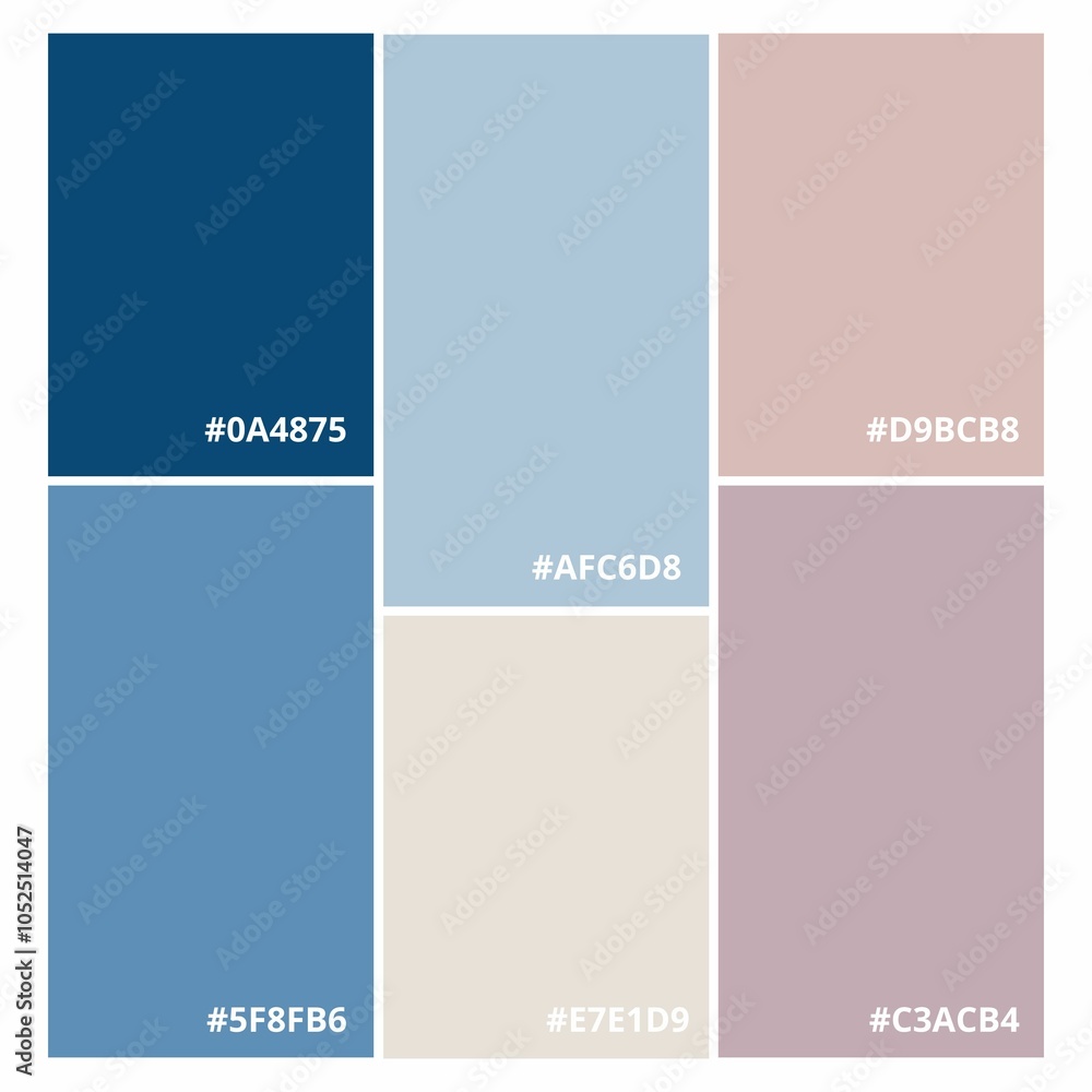 Six color combinations, a collection of vector color palettes with RGB ...