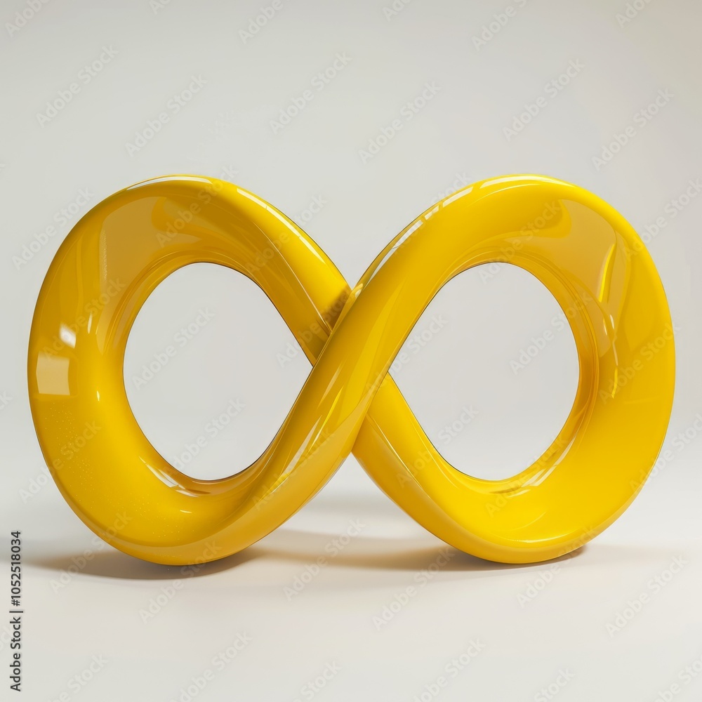 Glossy yellow infinity symbol representing limitless potential ...