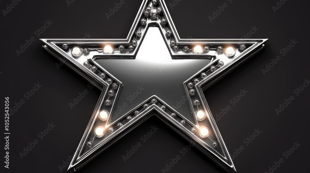 Silver Star Award: A gleaming silver star with a spotlight shine, a ...