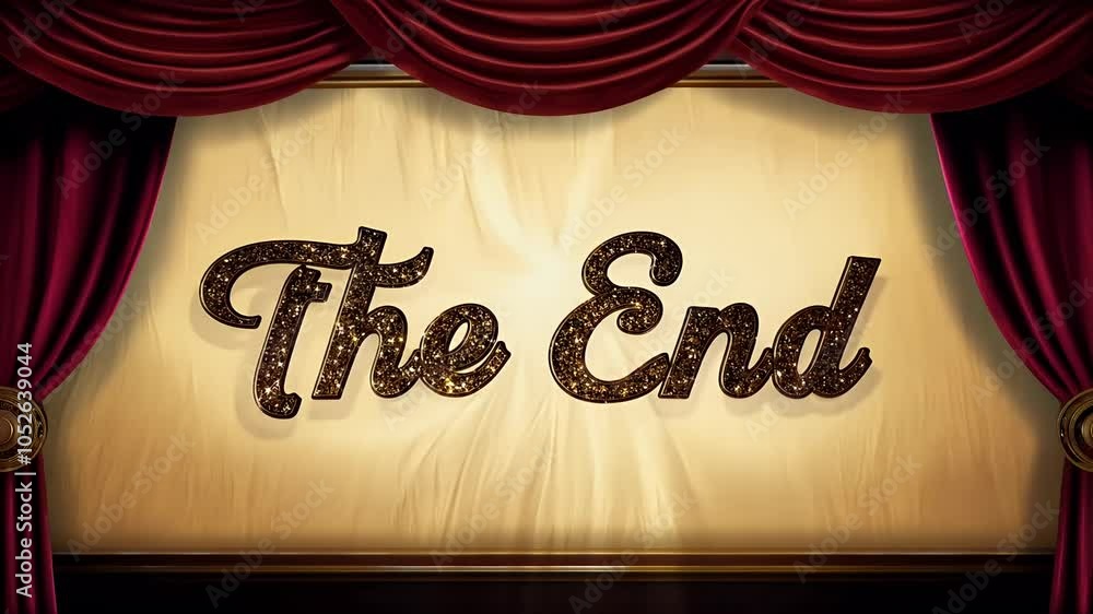 elegant animation features vintage End movie screen complete stylish ...
